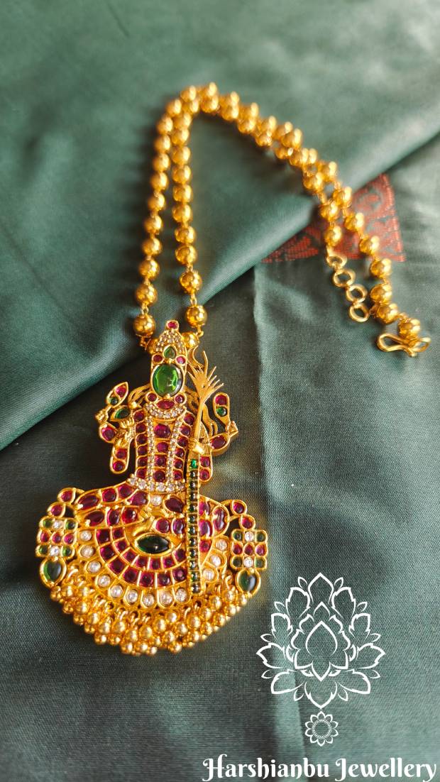 Kamakshi pendant with ball chain - Harshianbu Jewellery