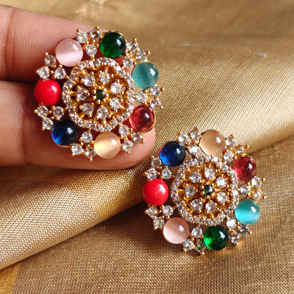 Multicolor chakra stud - Harshianbu Jewellery