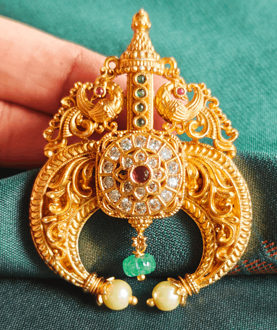 double peacock hair accessory - Harshianbu Jewellery