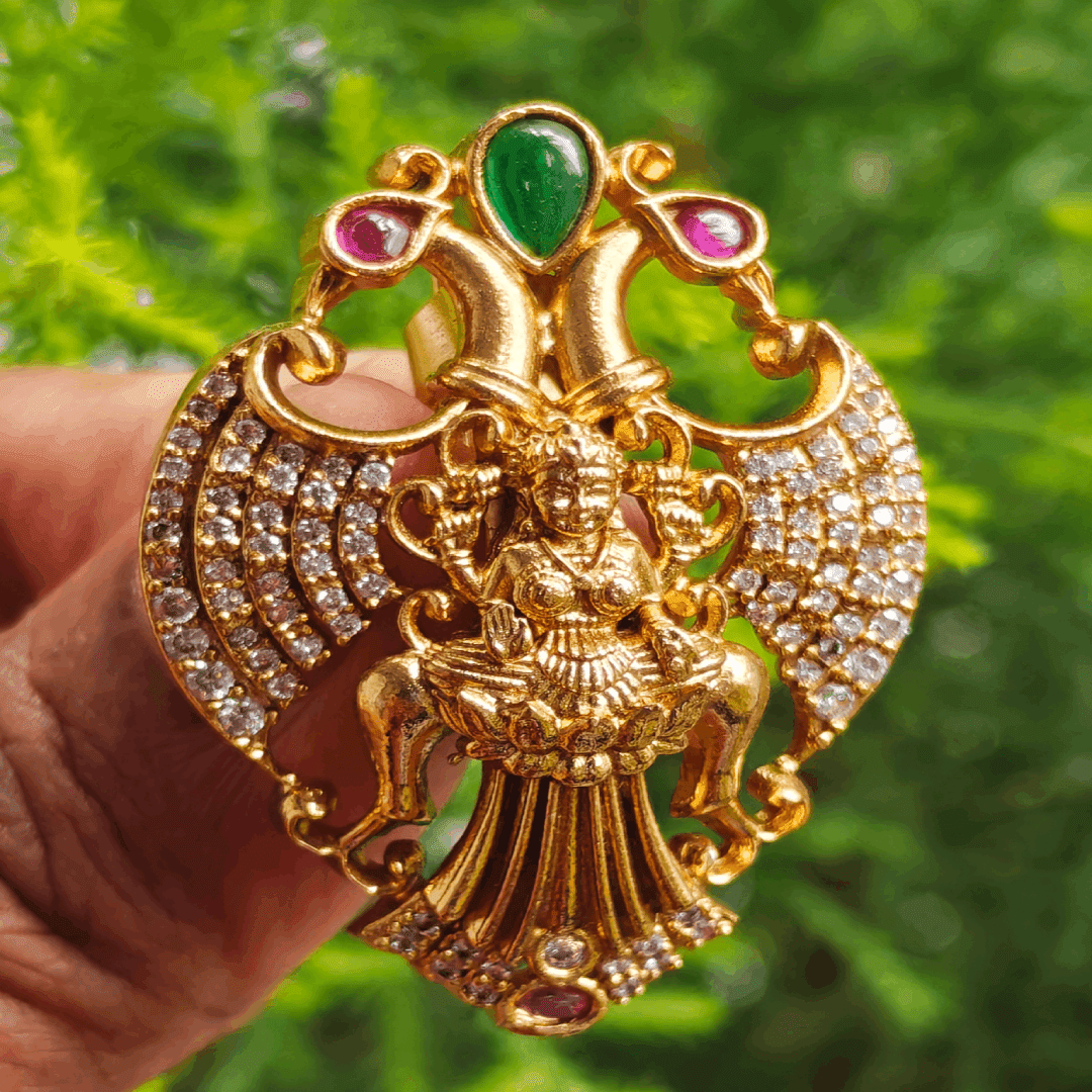 Gandaberunda lakshmi fusion saree pin - Harshianbu Jewellery