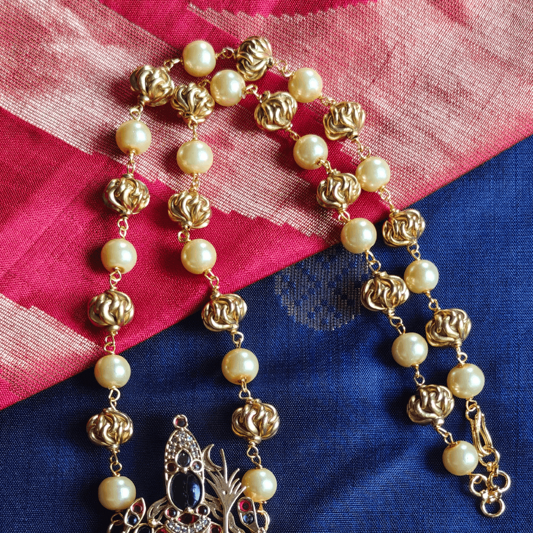 Pearl antique ball mala - Harshianbu Jewellery