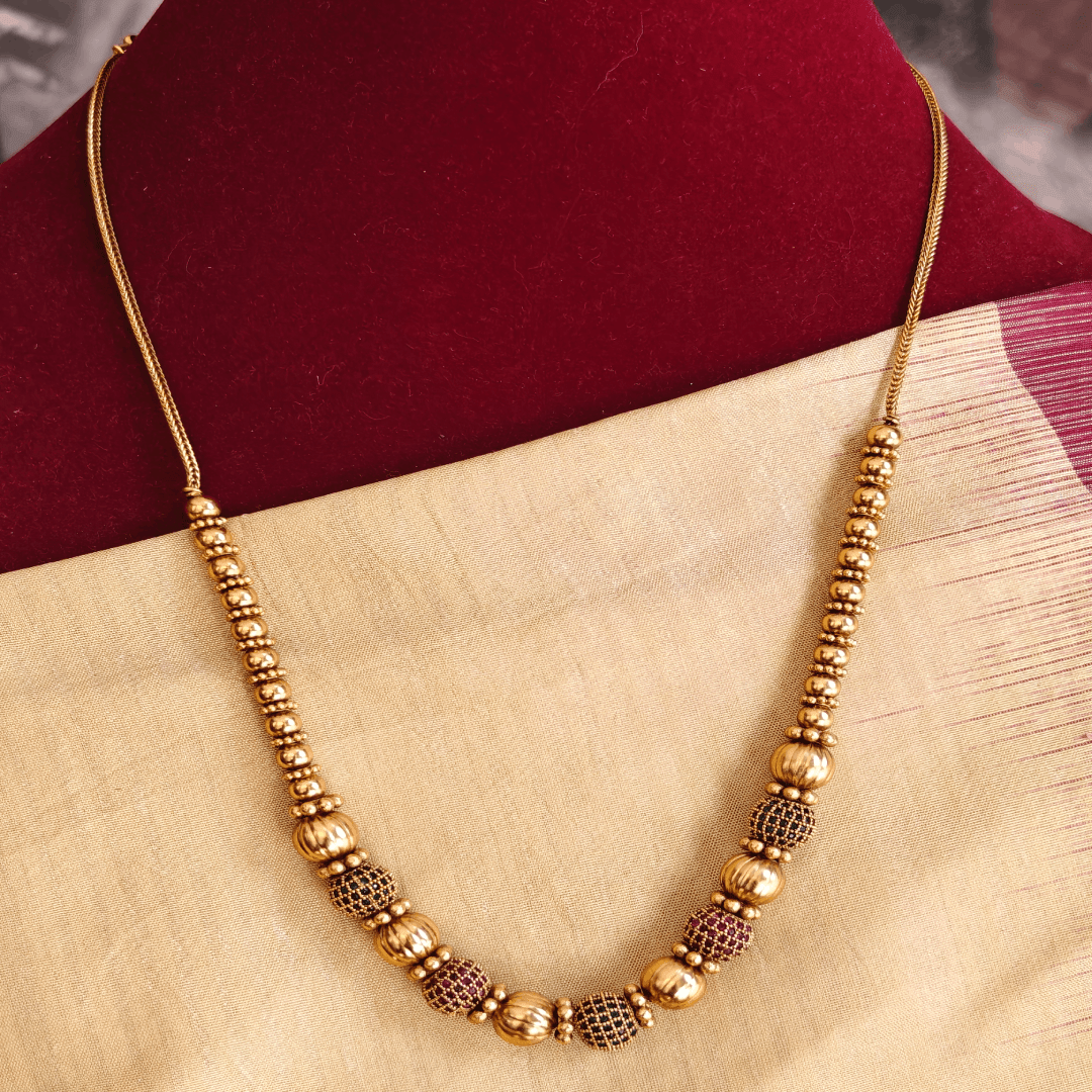 Ruby emerald antique ball chain - Harshianbu Jewellery