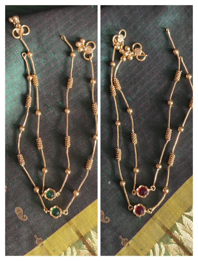 2 in 1 kal golusu (Red/green) - Harshianbu Jewellery