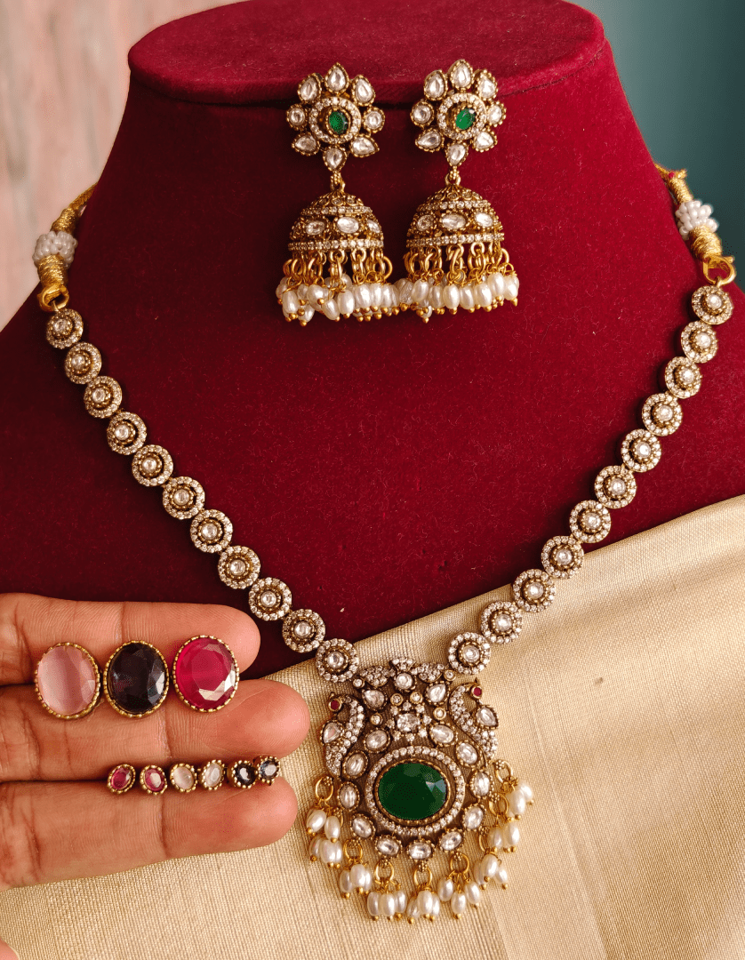 Victorian double peacock necklace - Harshianbu Jewellery
