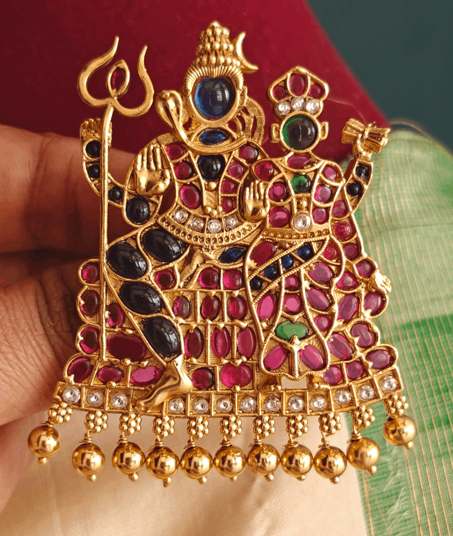 Shiv parvati brooch - Harshianbu Jewellery
