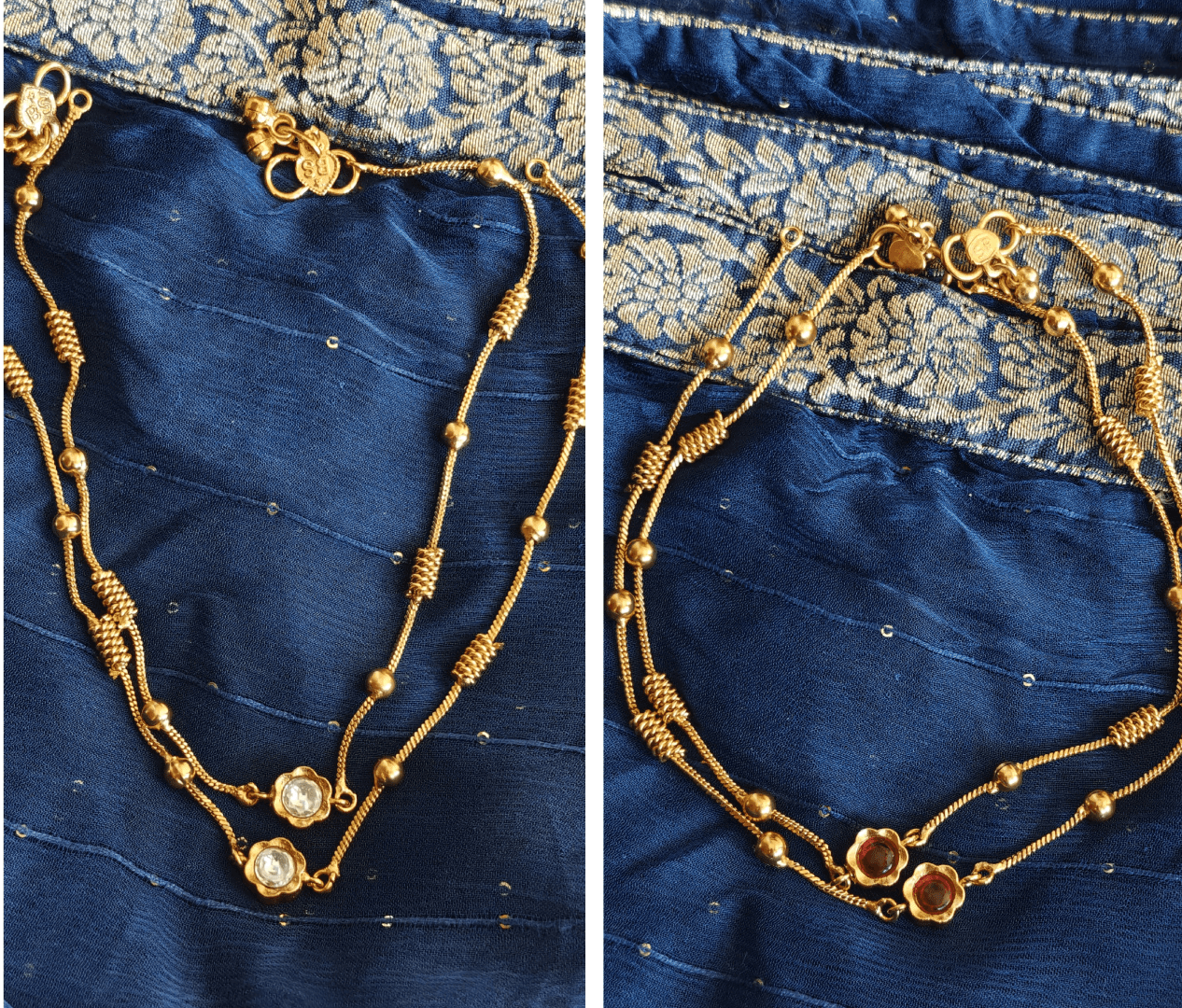 2 in 1 kal golusu (White/Red) - Harshianbu Jewellery