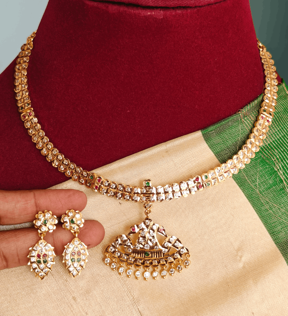 Rettai annam attigai set (Multicolor) - Harshianbu Jewellery