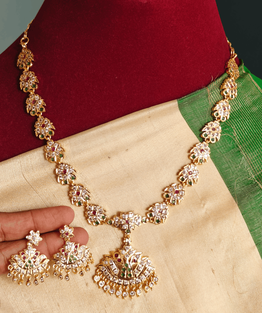 Flower attigai set (MULTICOLOUR) - Harshianbu Jewellery