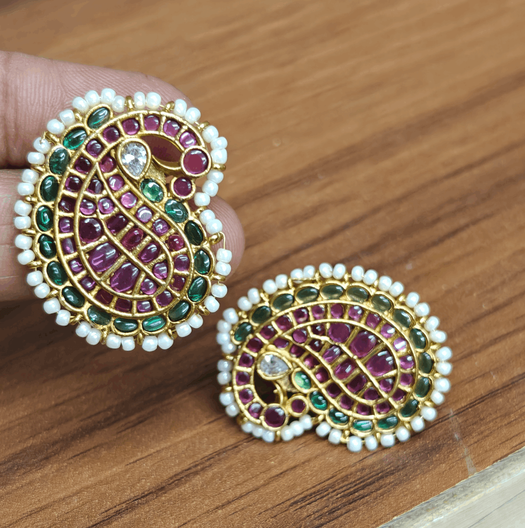 Mango pearl stud - Harshianbu Jewellery