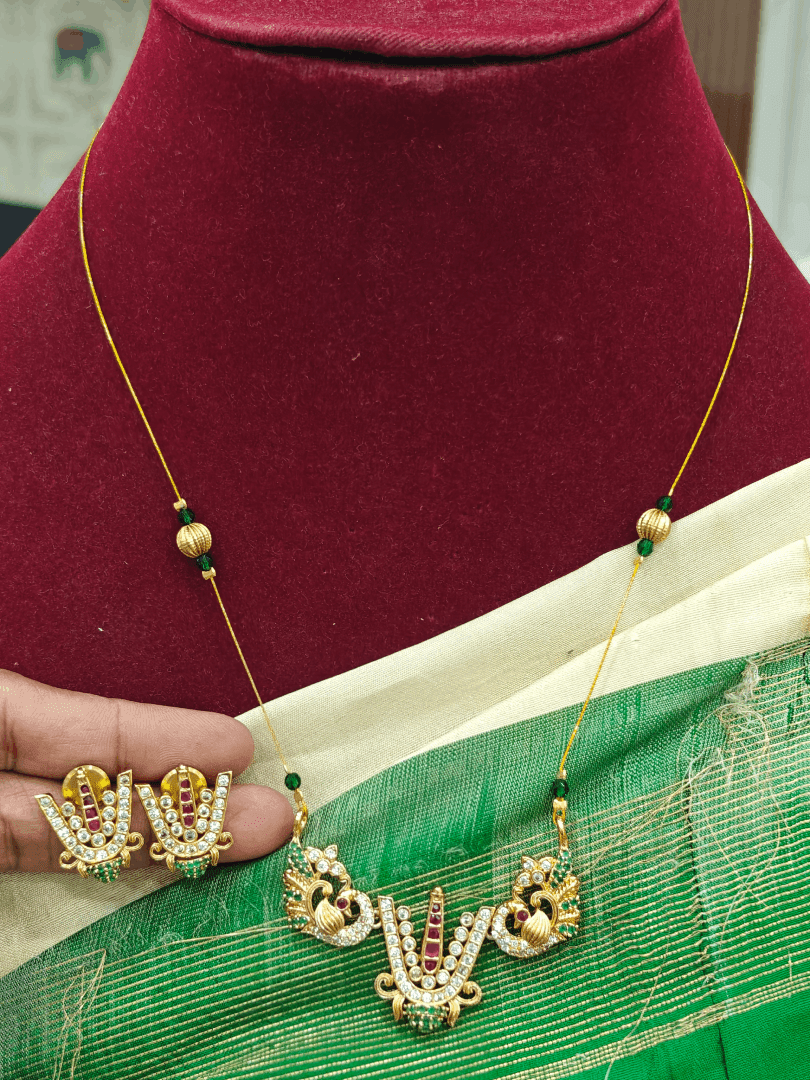 Peacock namam invisible set - Harshianbu Jewellery