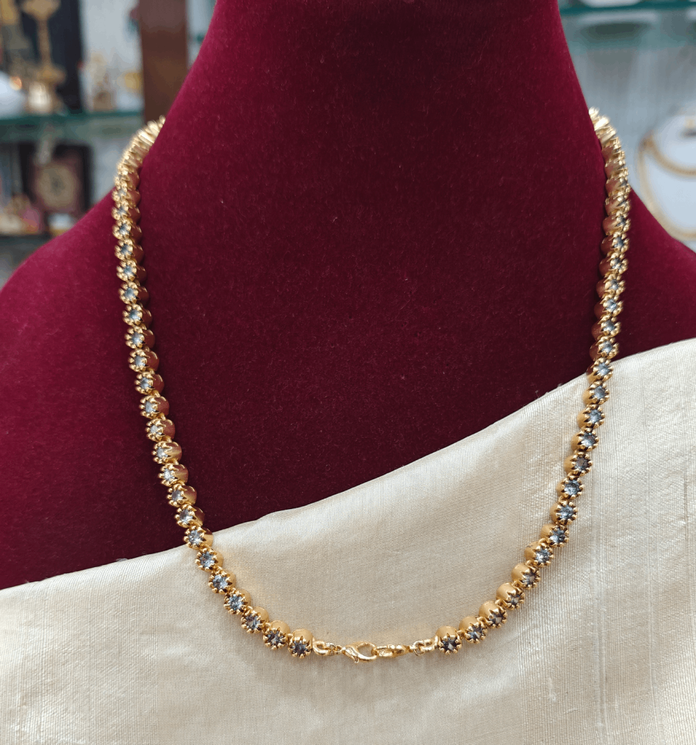 White stone chain with fish hook - Harshianbu Jewellery
